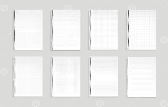 Notebooks with Lines, Dots and Square Grid Stock Vector - Illustration ...