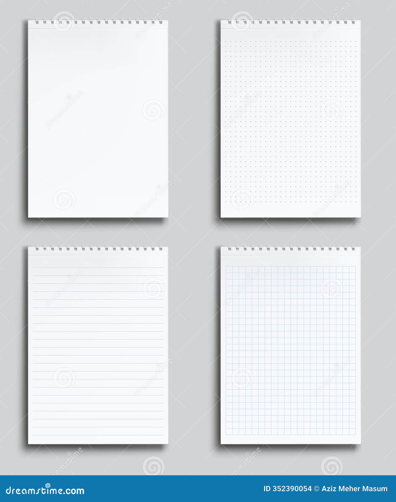 Notebooks Paper Notepads with Spiral Binders Stock Illustration ...