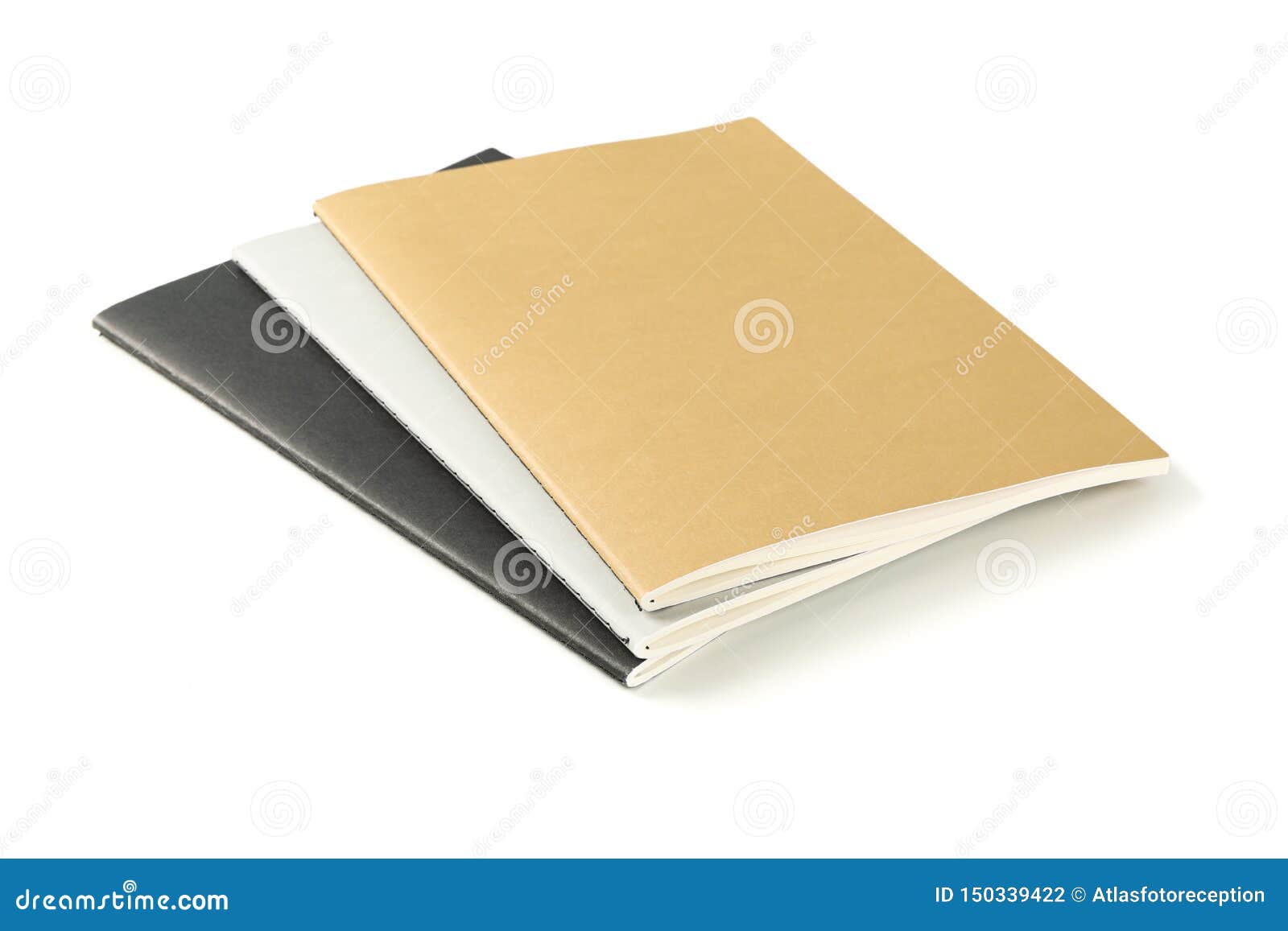 Notebooks with Paper Structure Isolated Stock Photo - Image of orange ...