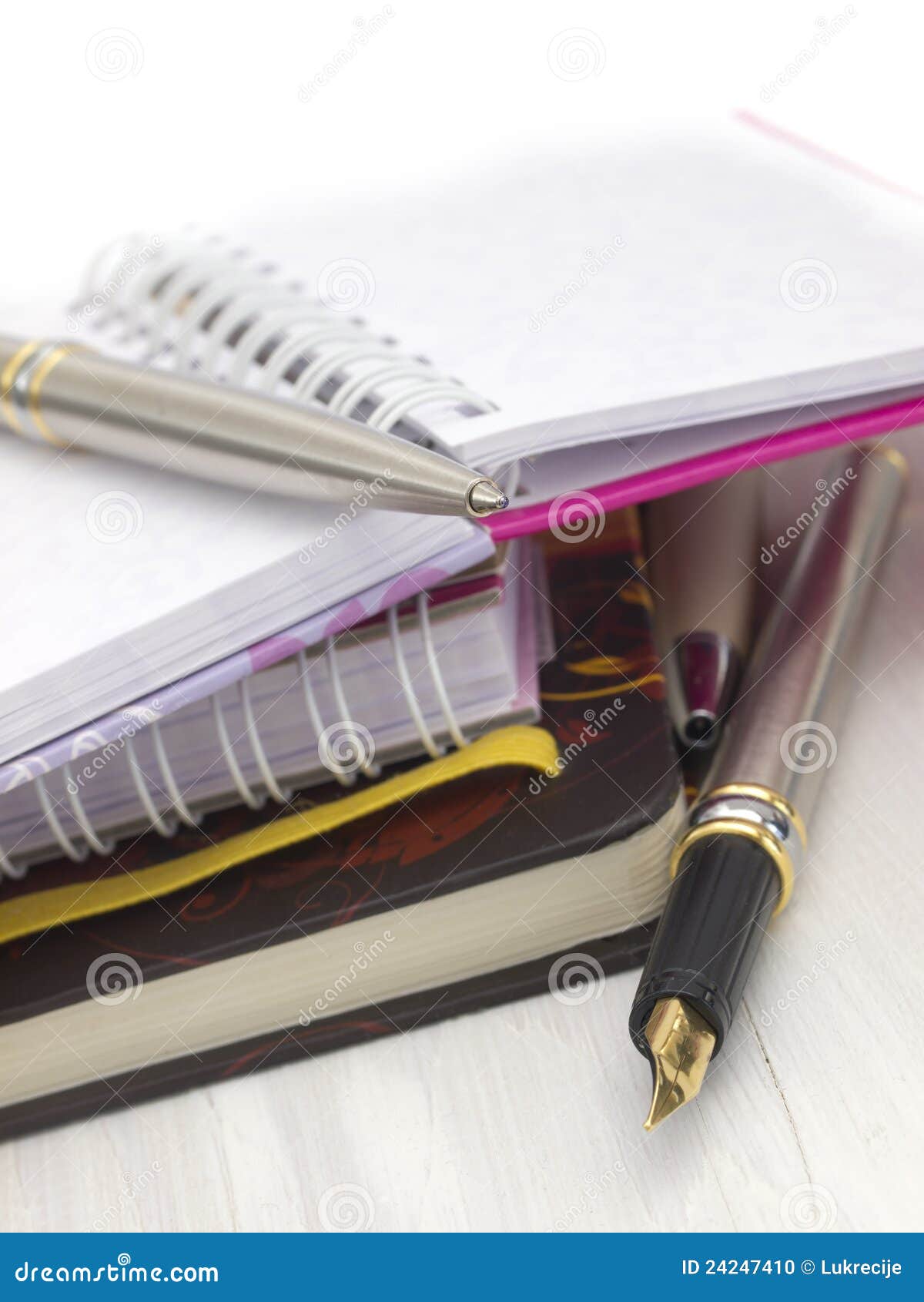 Notebooks and pen stock photo. Image of busy, notebook - 24247410