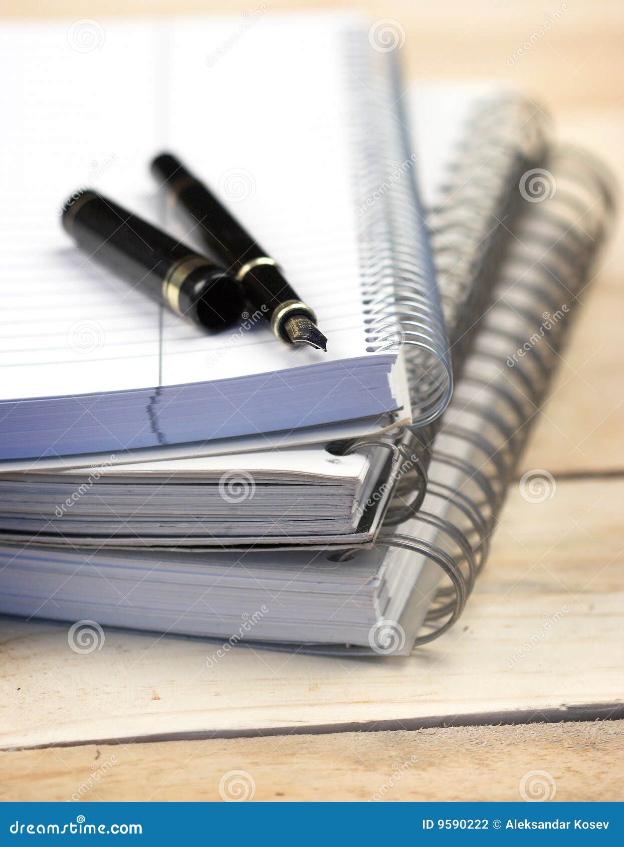 Notebooks and pen stock photo. Image of binding, office - 9590222