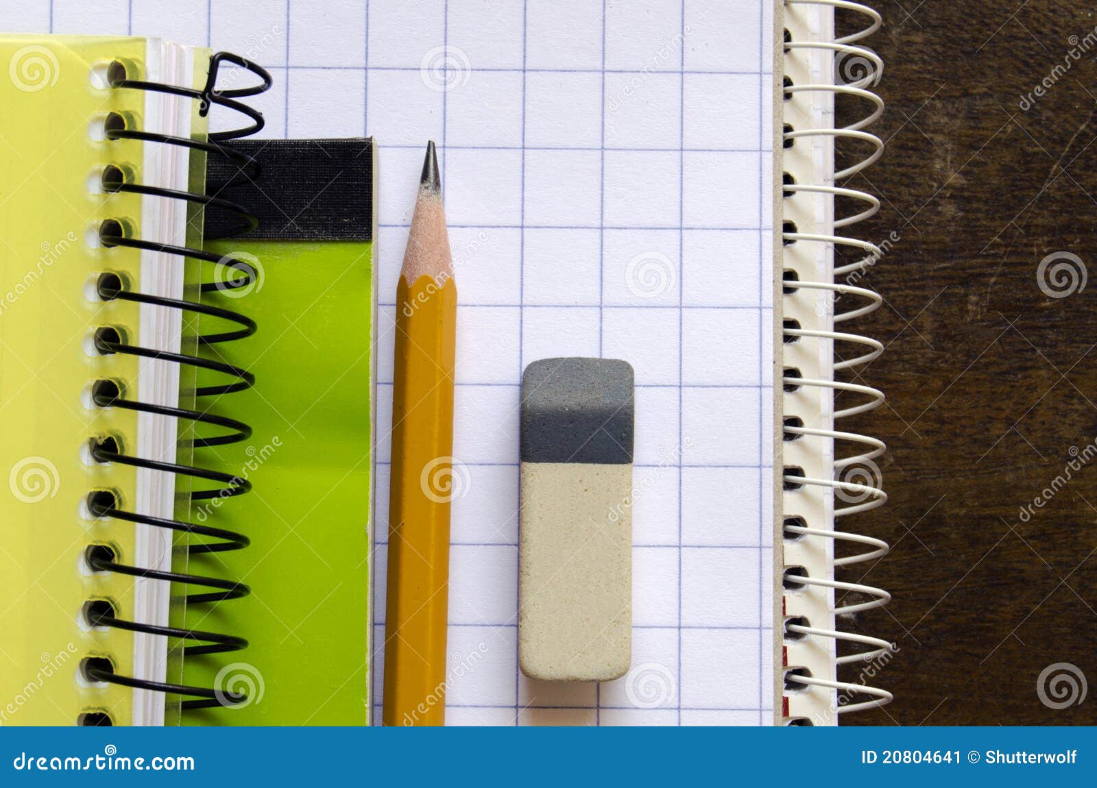 Notebooks and pencil stock image. Image of note, paper - 20804641