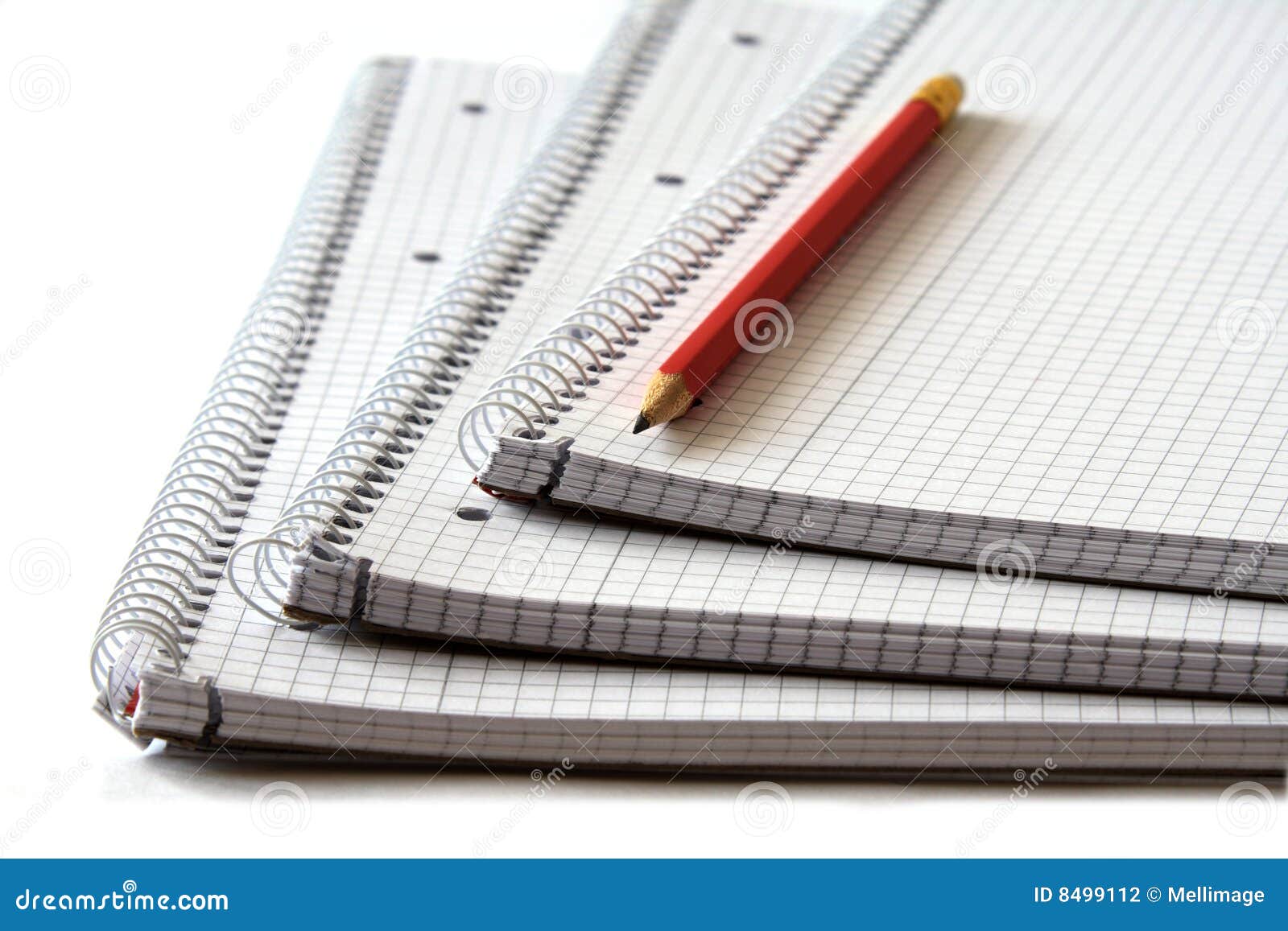 Notebooks and pencil stock photo. Image of page, back - 8499112