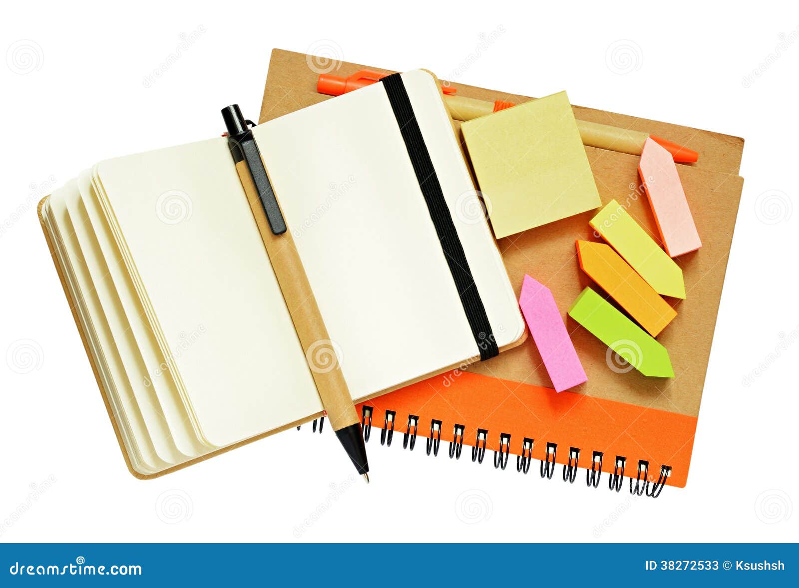 Notebooks and pens stock image. Image of education, opened - 38272533