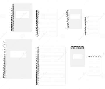A4, A5, A6 Notebooks with Tear Off Sheets, Vector Mock Up Stock Vector ...