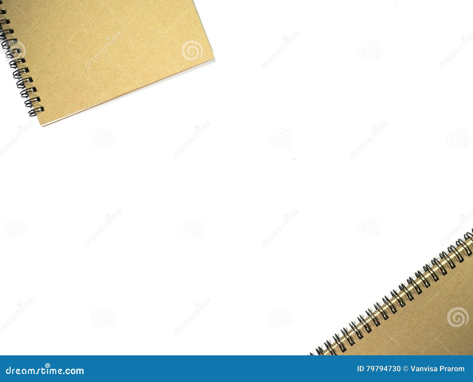 Notebooks on White Background with Space. Stock Photo - Image of copy ...