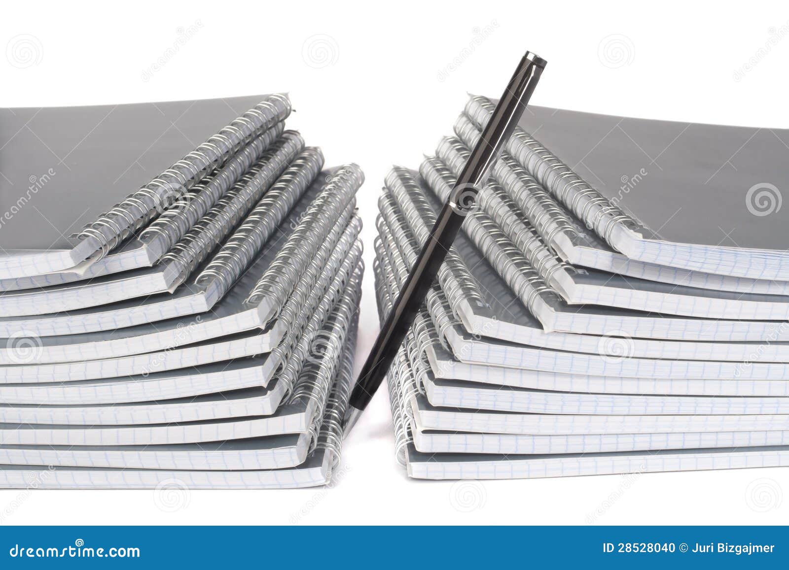Notebooksl in Piles and Pen Stock Photo - Image of letter, lined: 28528040