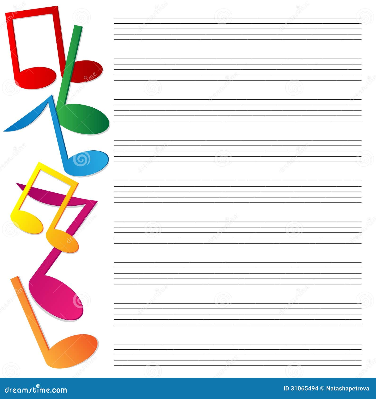 Notenpapier vektor abbildung. Illustration von melodie - 31065494