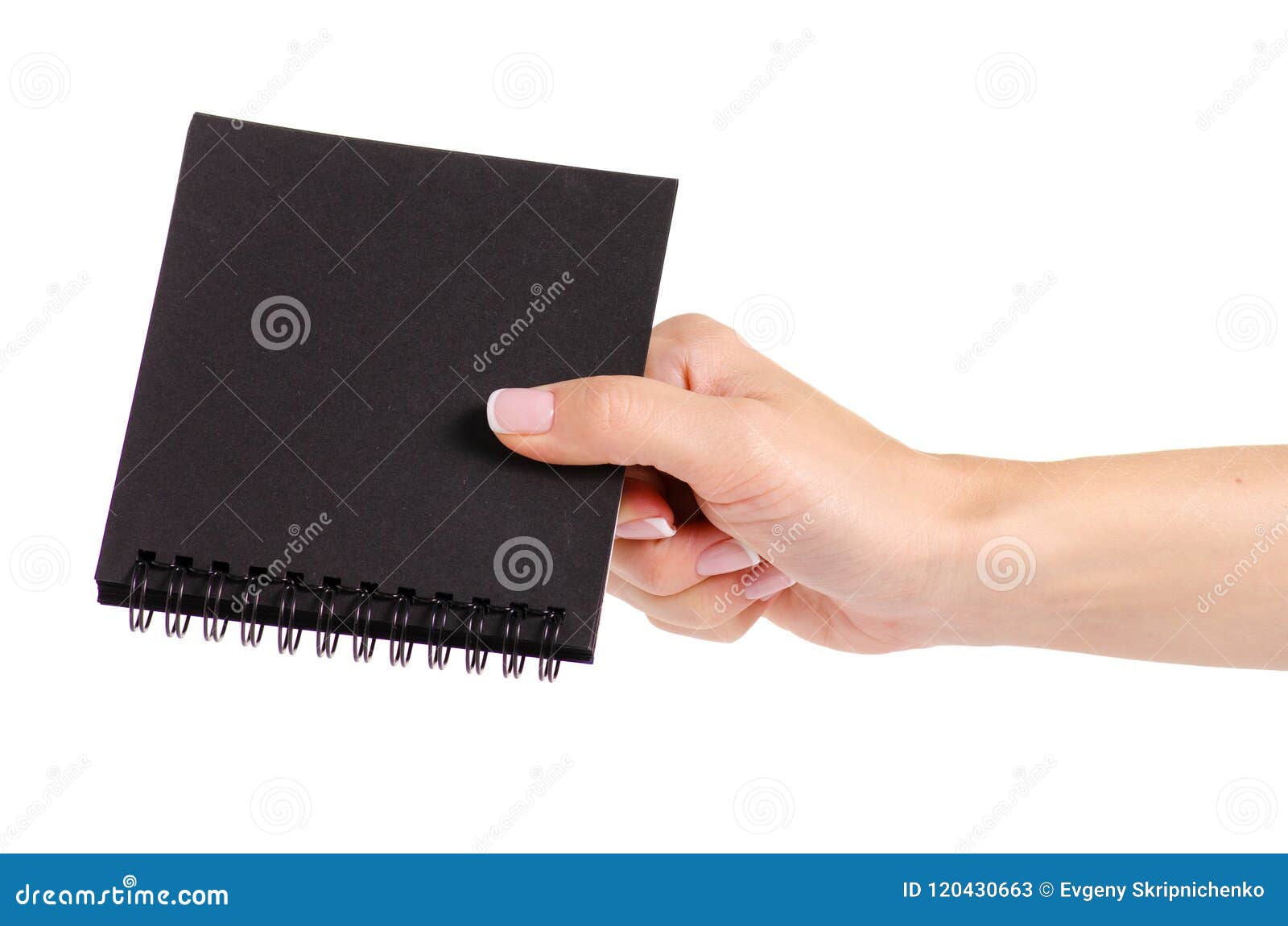 Notepad with Black Paper in Hand Stock Image - Image of diary, closeup ...