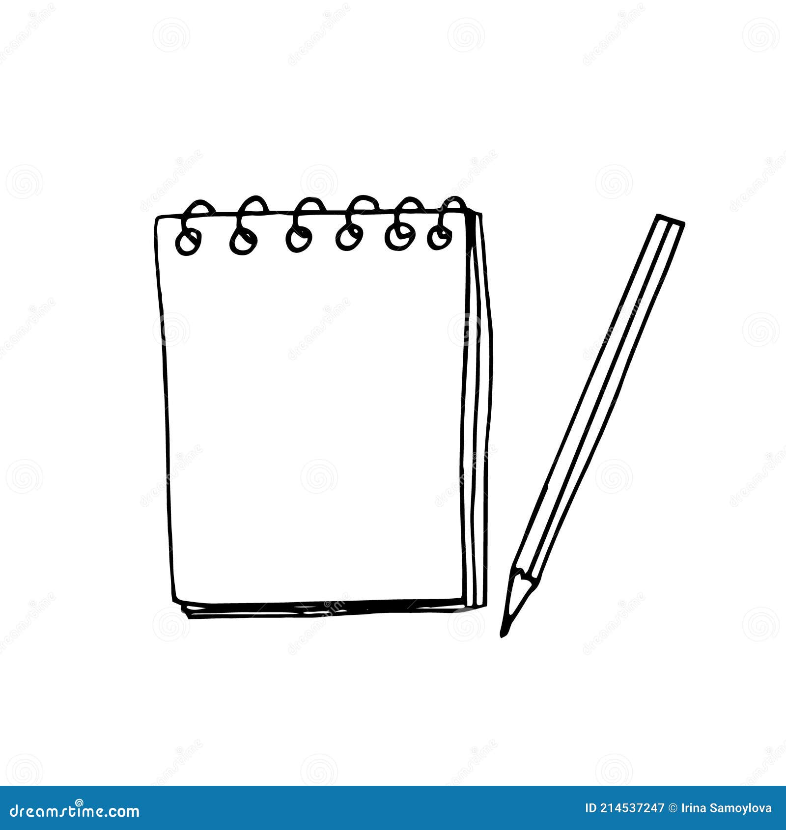 Notepad Blank Sheet and Pencil Icon, Sticker. Sketch Hand Drawn Doodle ... Notepad Blank Sheet and Pencil Icon, Sticker. Sketch Hand Drawn Doodle ...