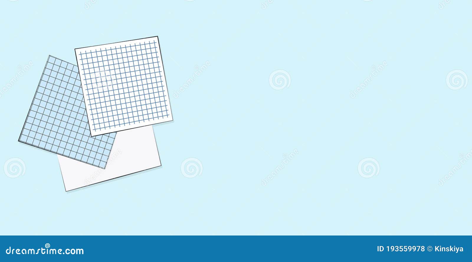 Notepad Blanks Banner Black Outline Illustration. Notebook Sheets Lay ...