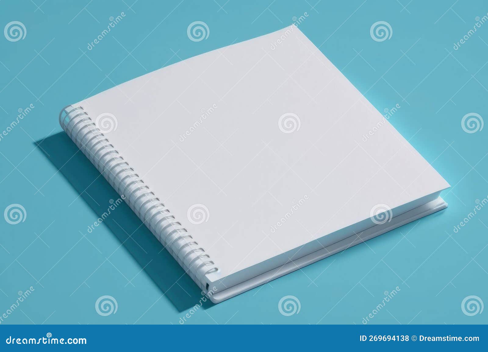 Notepad on a Blue Background. AI Generative Stock Illustration ...