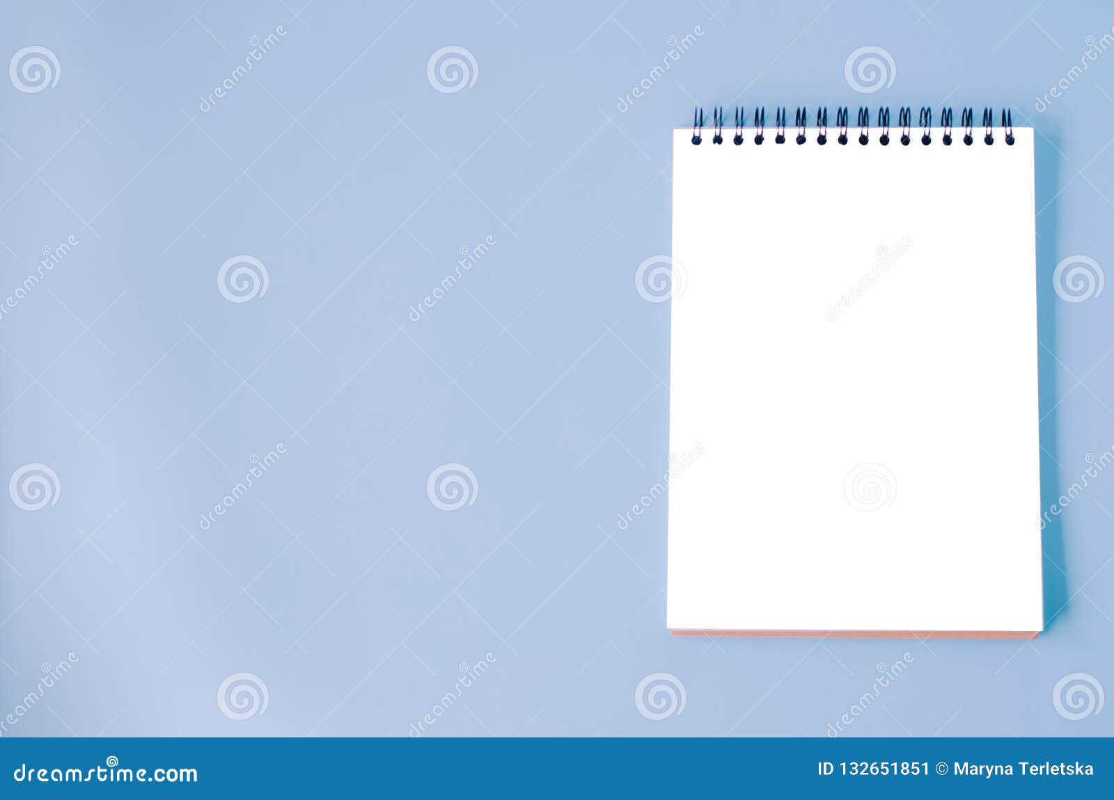Notepad is on a Blue Background. Stock Image - Image of abstract ...