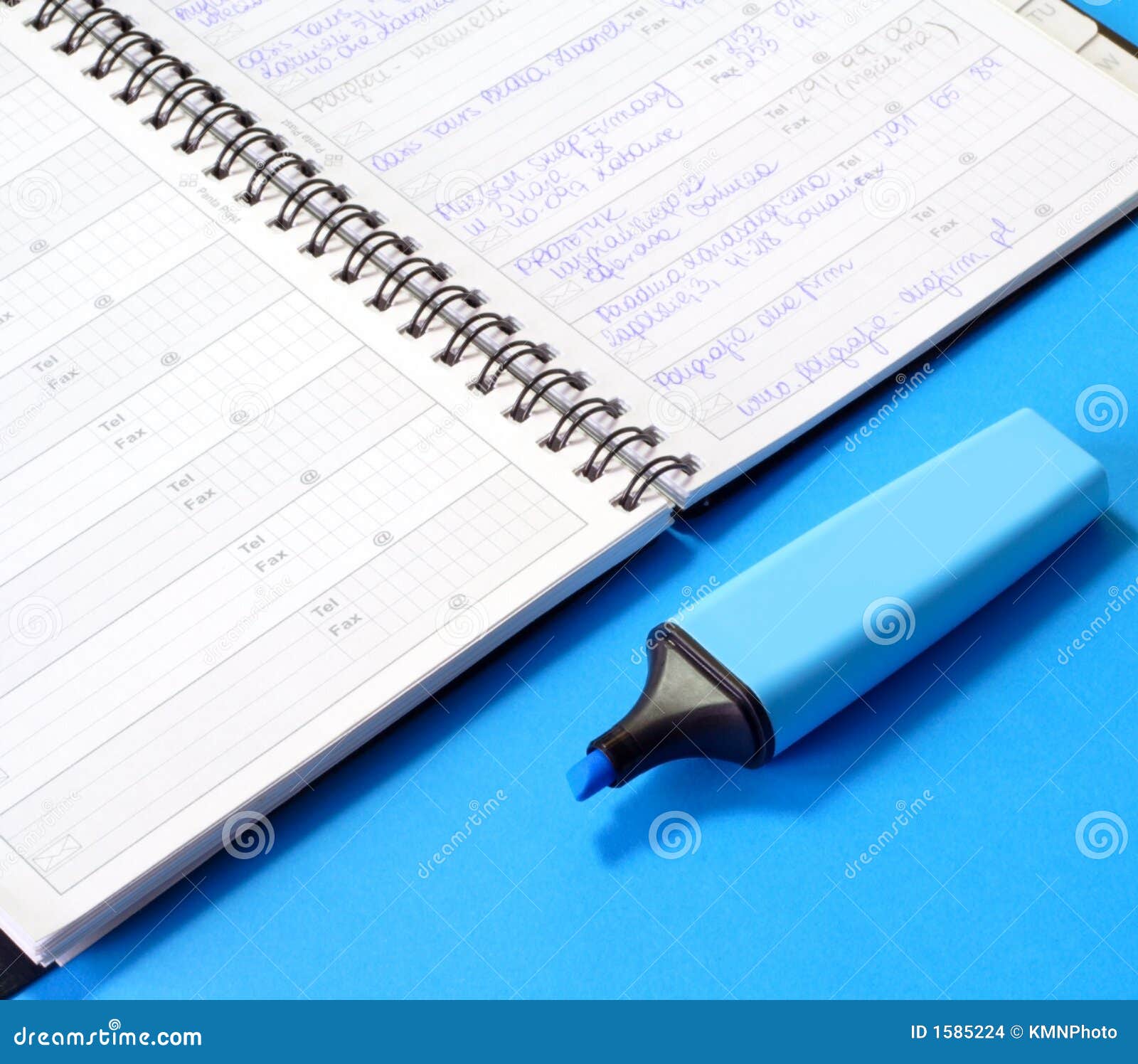 Notepad and blue marker stock photo. Image of clipart - 1585224