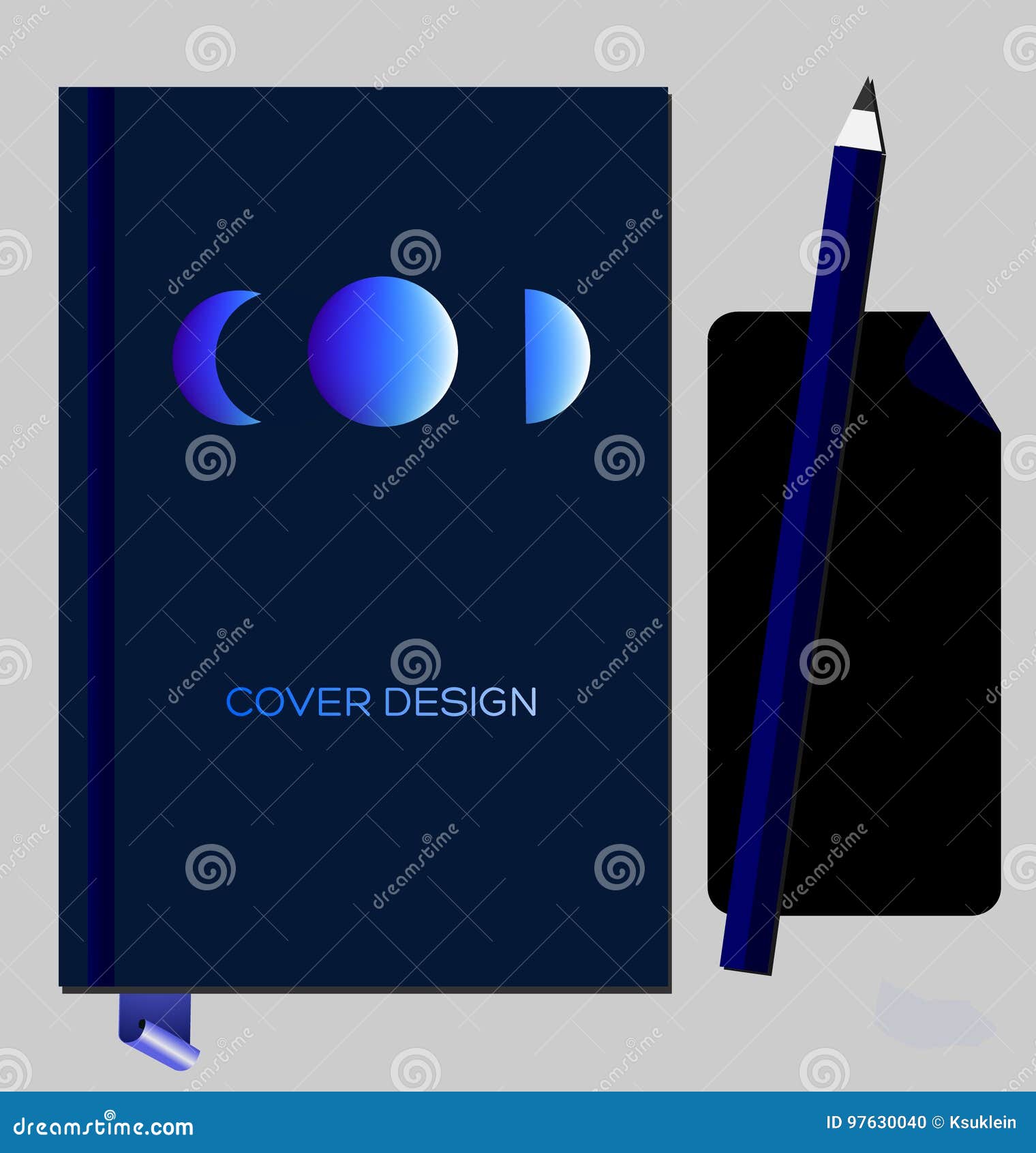 Notepad, Book Cover Design Template With Feathers Pattern Cartoon ...