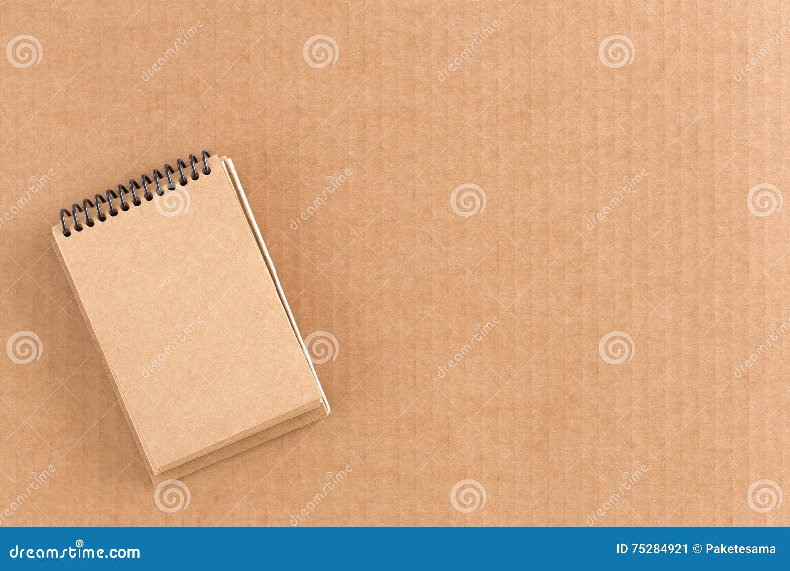 Notepad on Cardboard Background Stock Image - Image of isolated ...