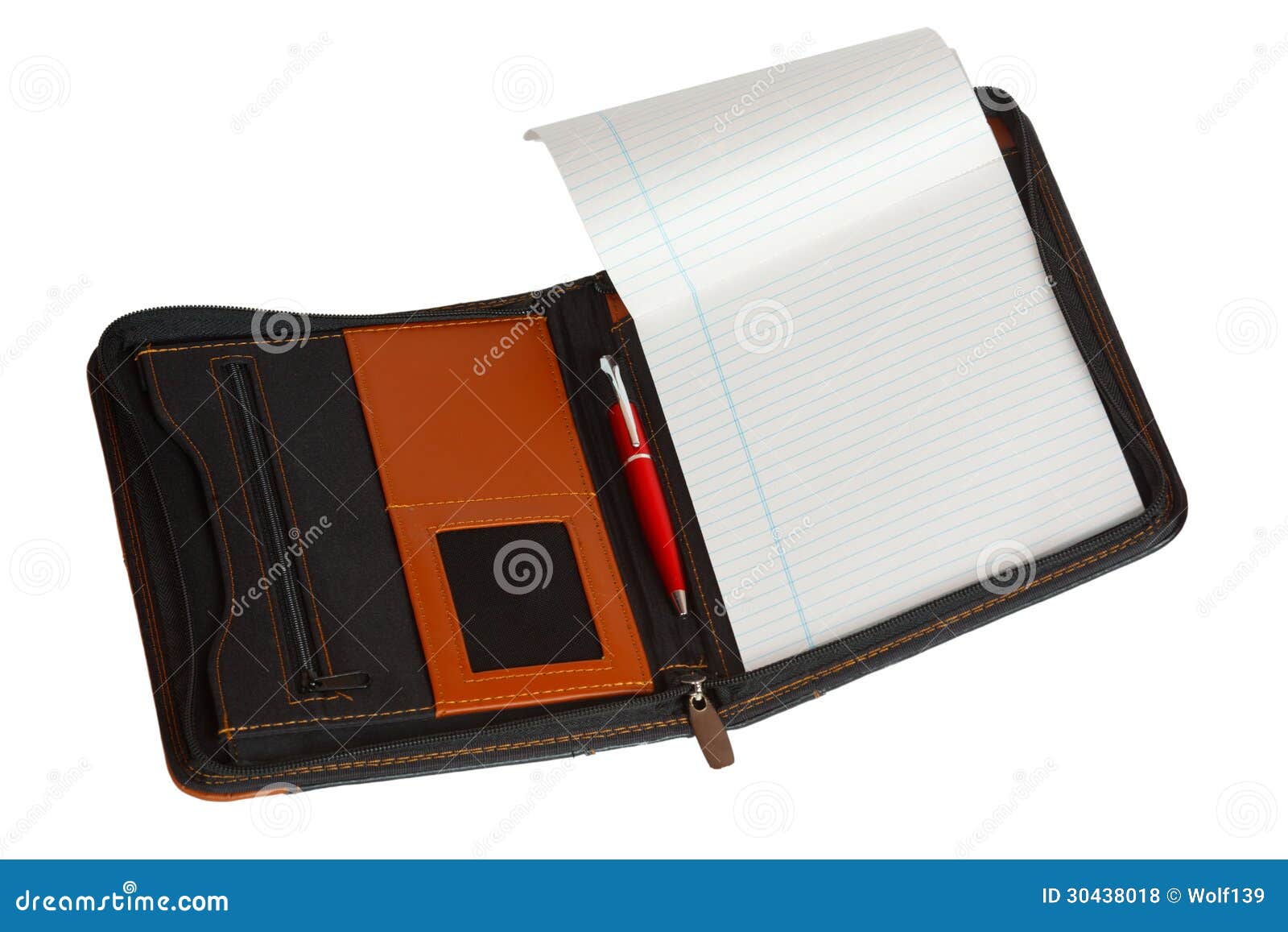 Notepad in case with a pen stock photo. Image of organizers - 30438018