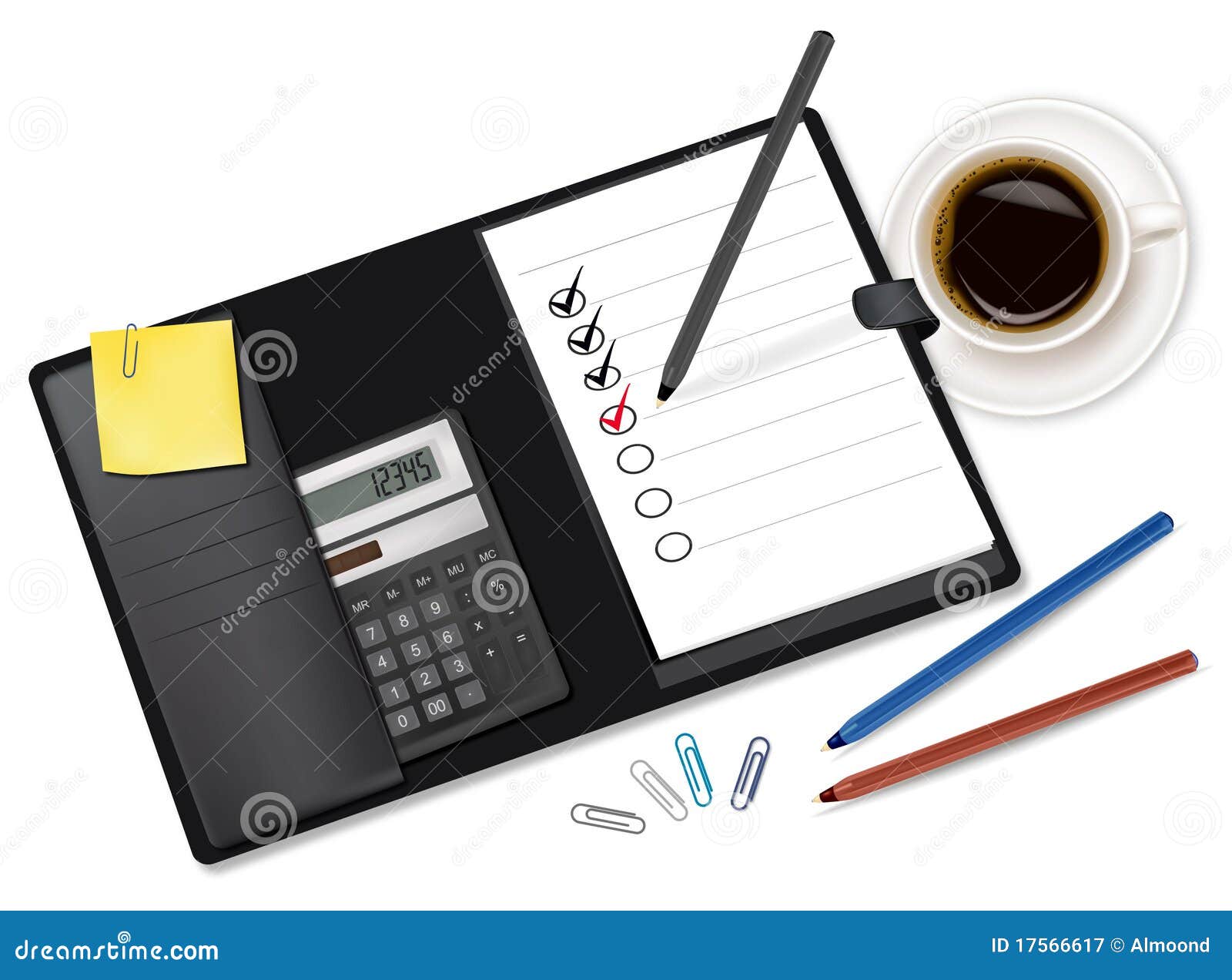 Notepad with Check-boxes. Vector. Stock Vector - Illustration of blank ...