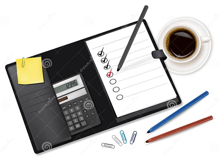 Notepad with Check-boxes. Vector. Stock Vector - Illustration of blank ...