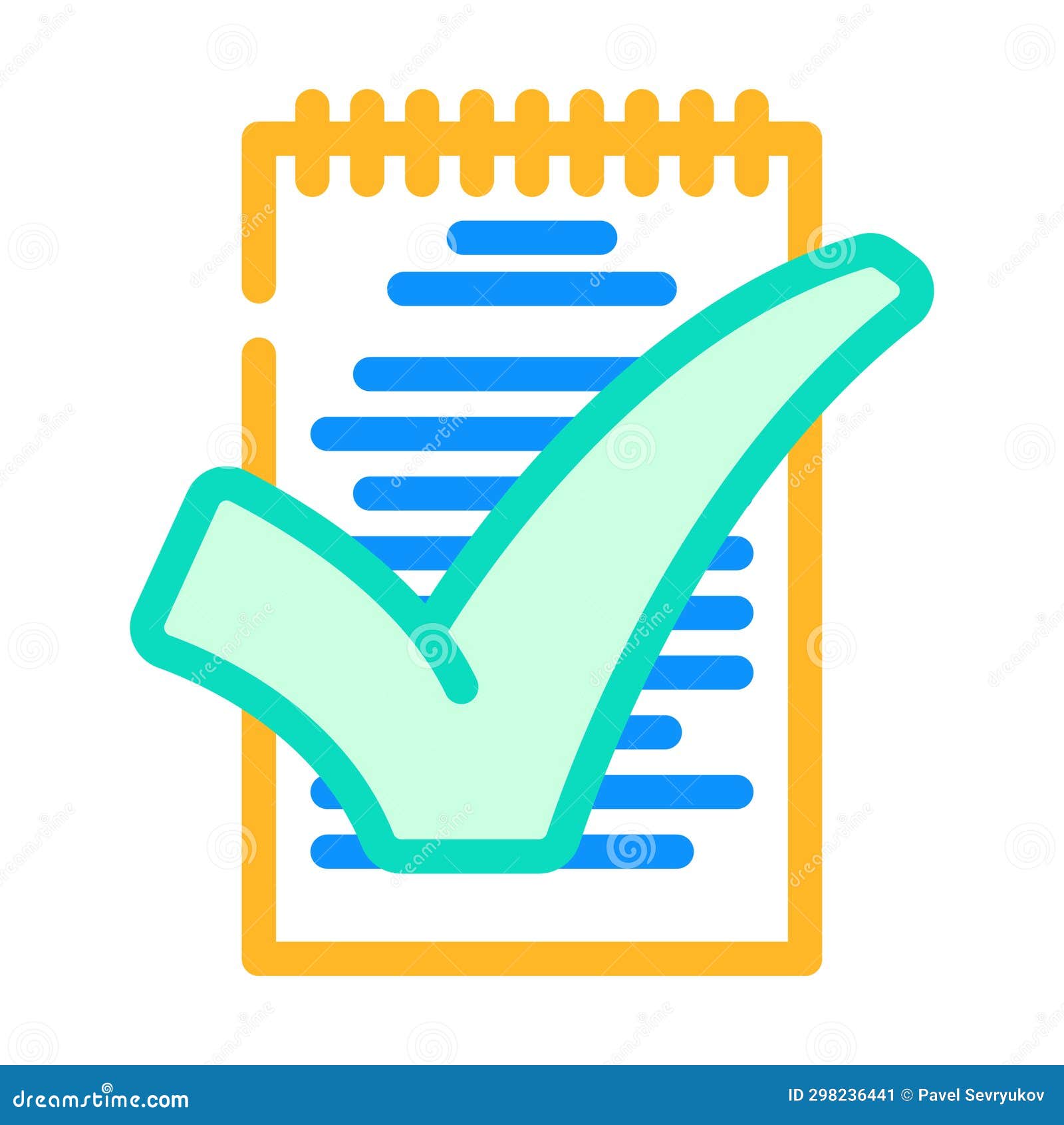Notepad Check Mark Color Icon Vector Illustration Stock Vector ...