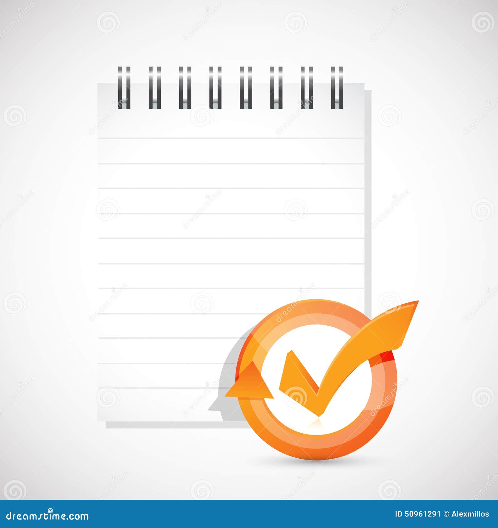 Notepad Check Mark Cycle Illustration Stock Illustration - Illustration ...