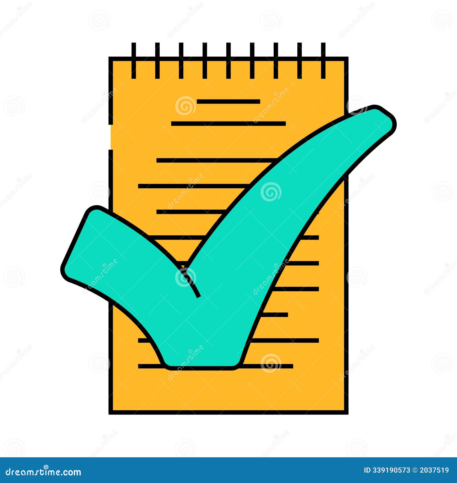 Notepad Check Mark Icon Doodle Illustration | CartoonDealer.com #338783517
