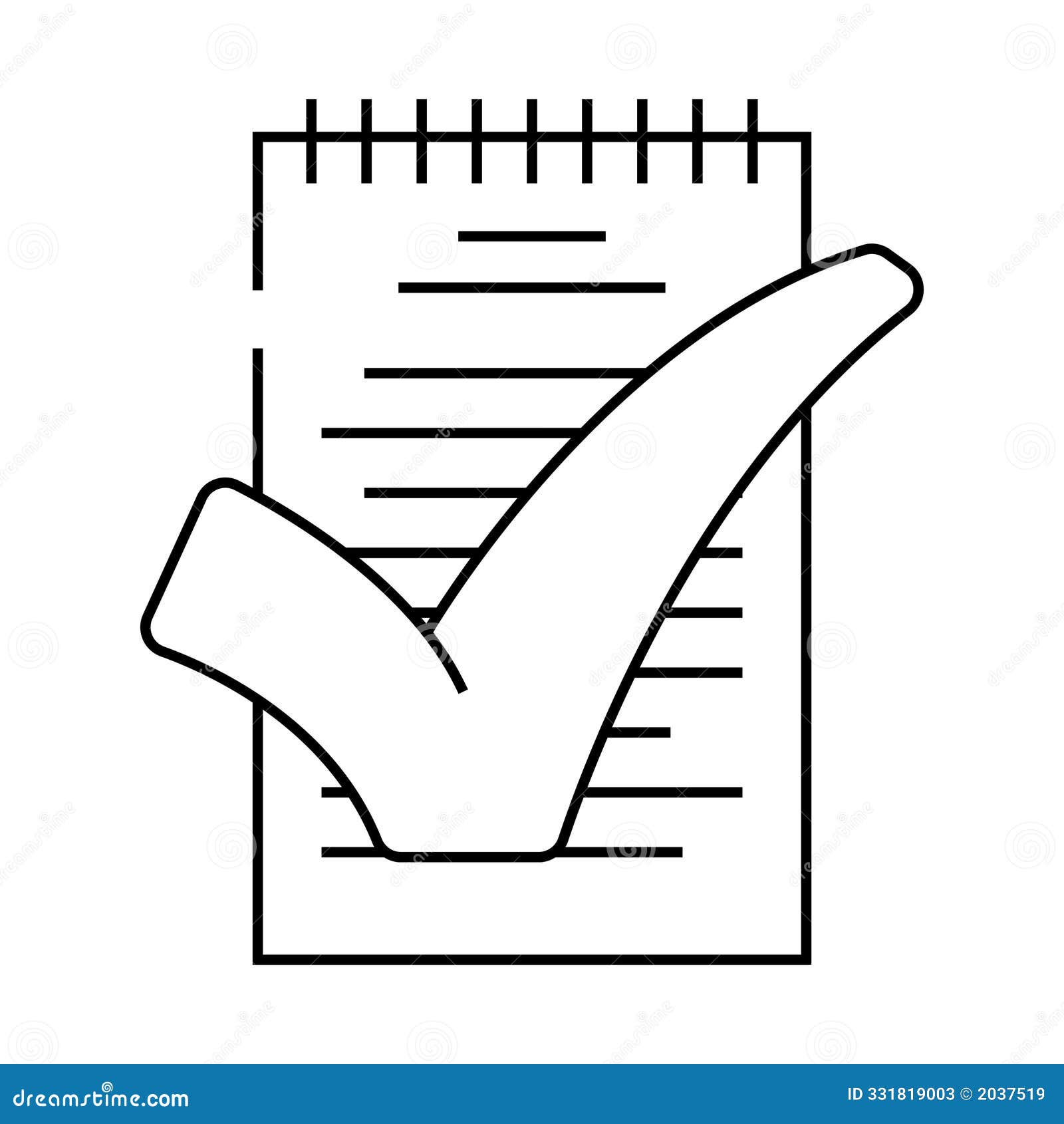 Notepad Check Mark Line Icon Vector Illustration Stock Vector ...