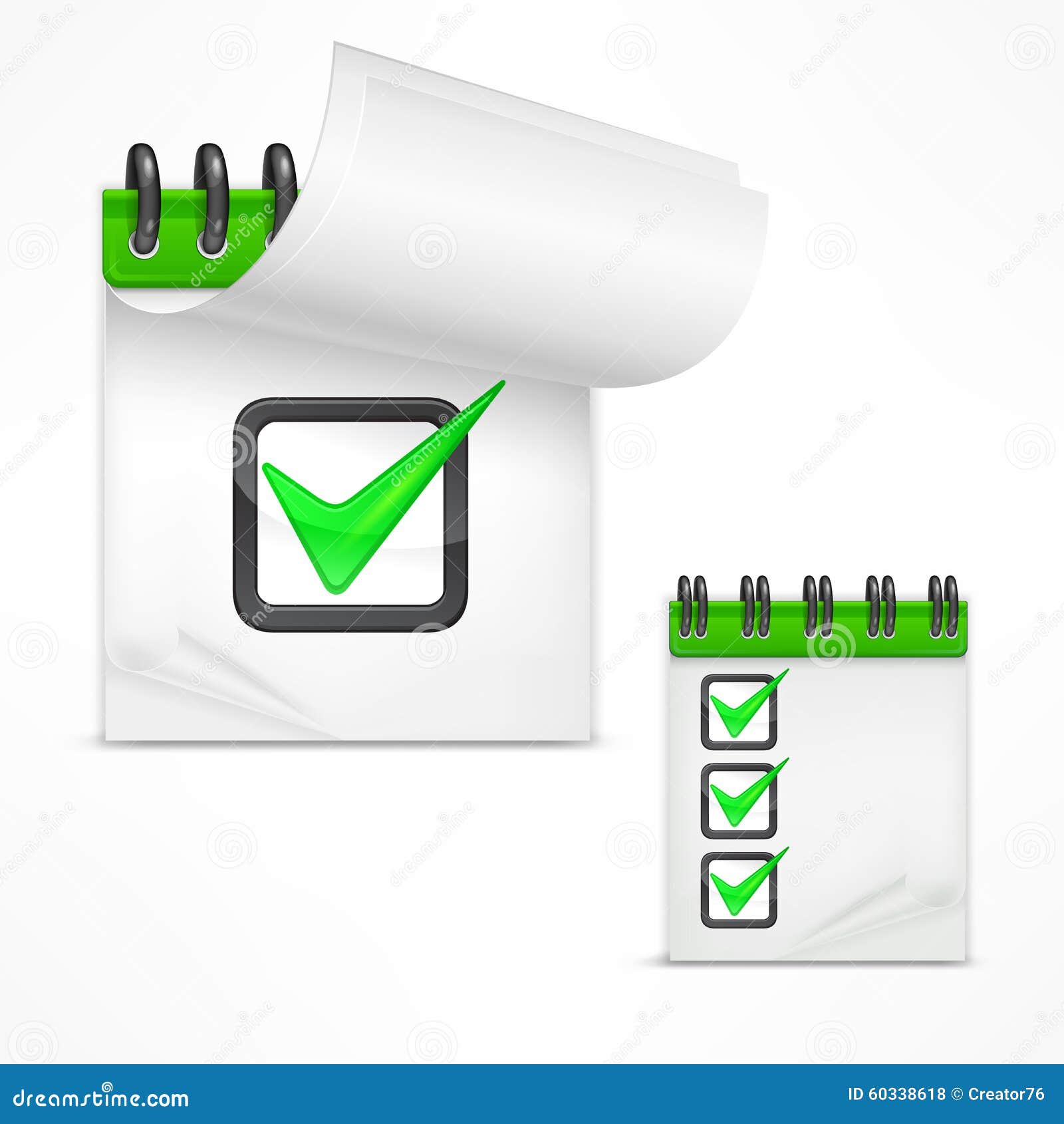 Notepad with check mark stock vector. Illustration of document - 60338618