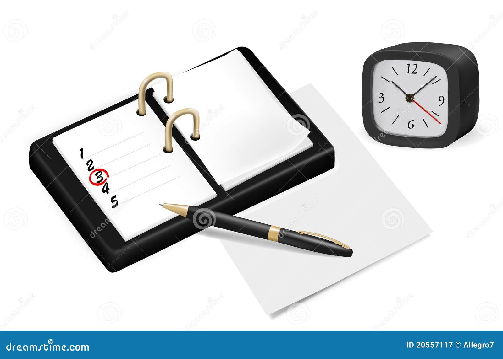 Notepad with Checkboxes and Pen. Vector Stock Vector - Illustration of ...