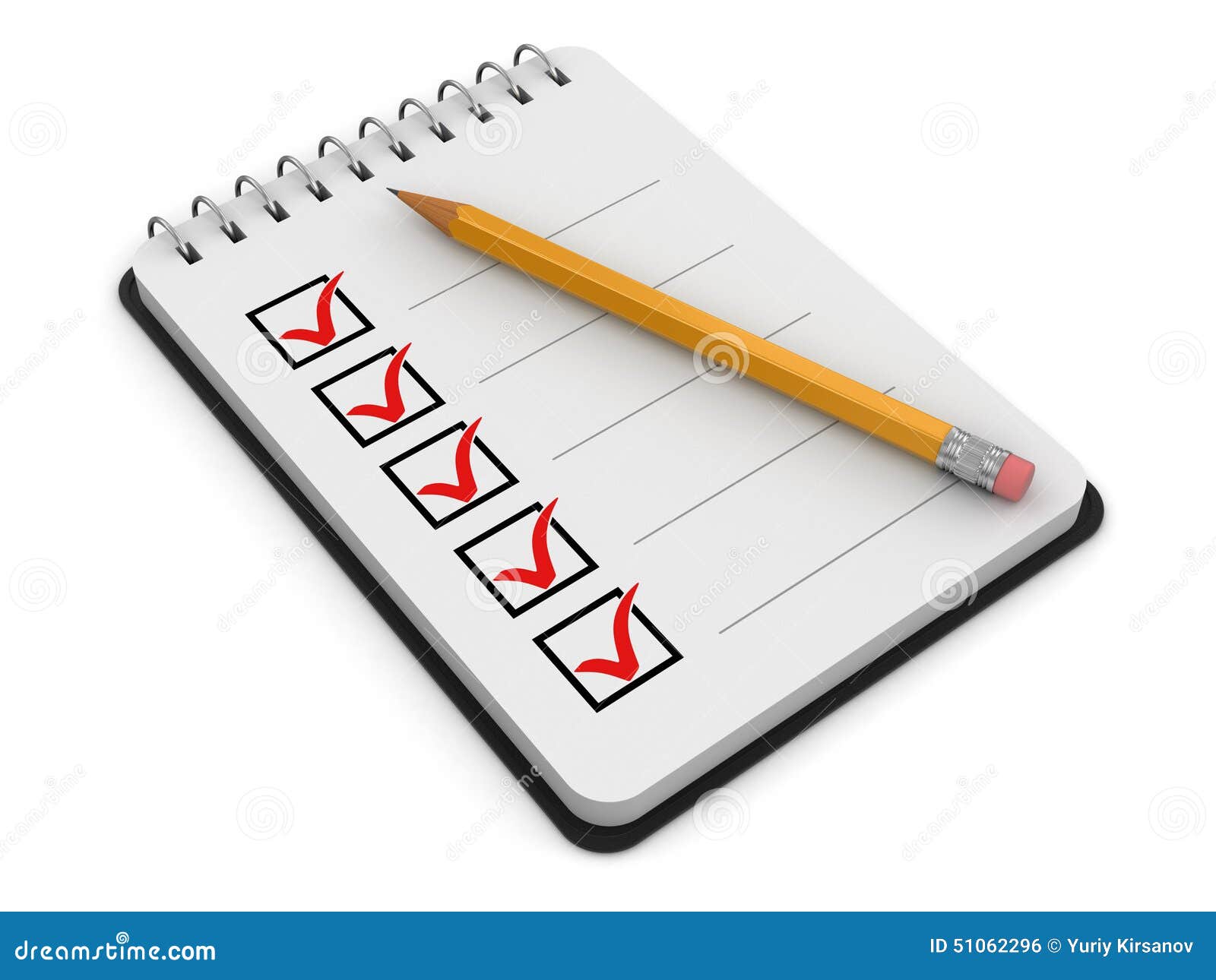 Notepad Checklist (clipping Path Included) Stock Illustration ...