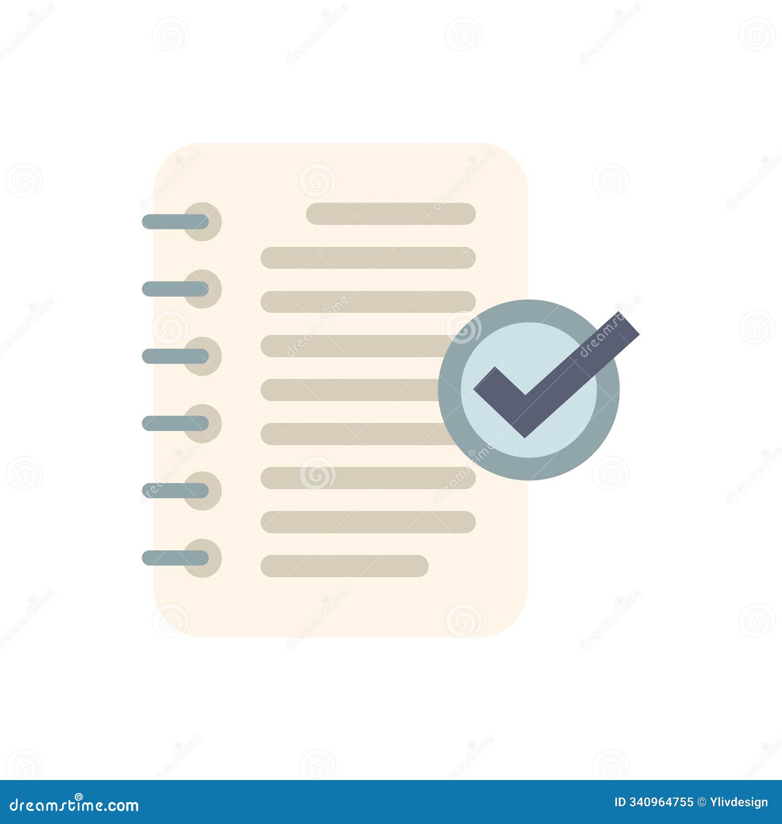 Notepad with Checkmark Showing Finished Task List Stock Illustration ...