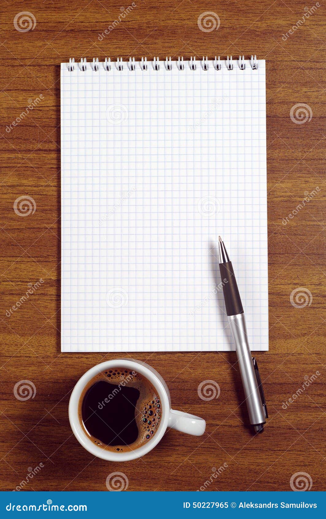 Notepad and coffee cup stock image. Image of sheet, espresso - 50227965