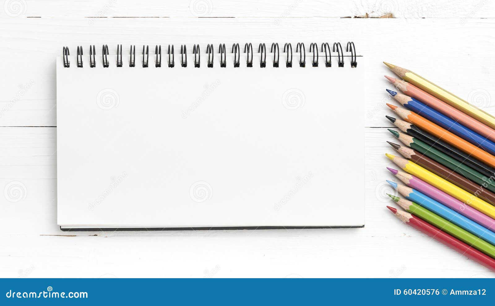Notepad with color pencil stock photo. Image of pencil - 60420576