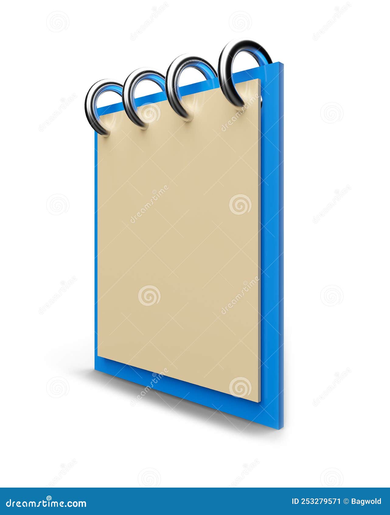 Notepad 3D Render on a White Background with Shadow Stock Illustration ...