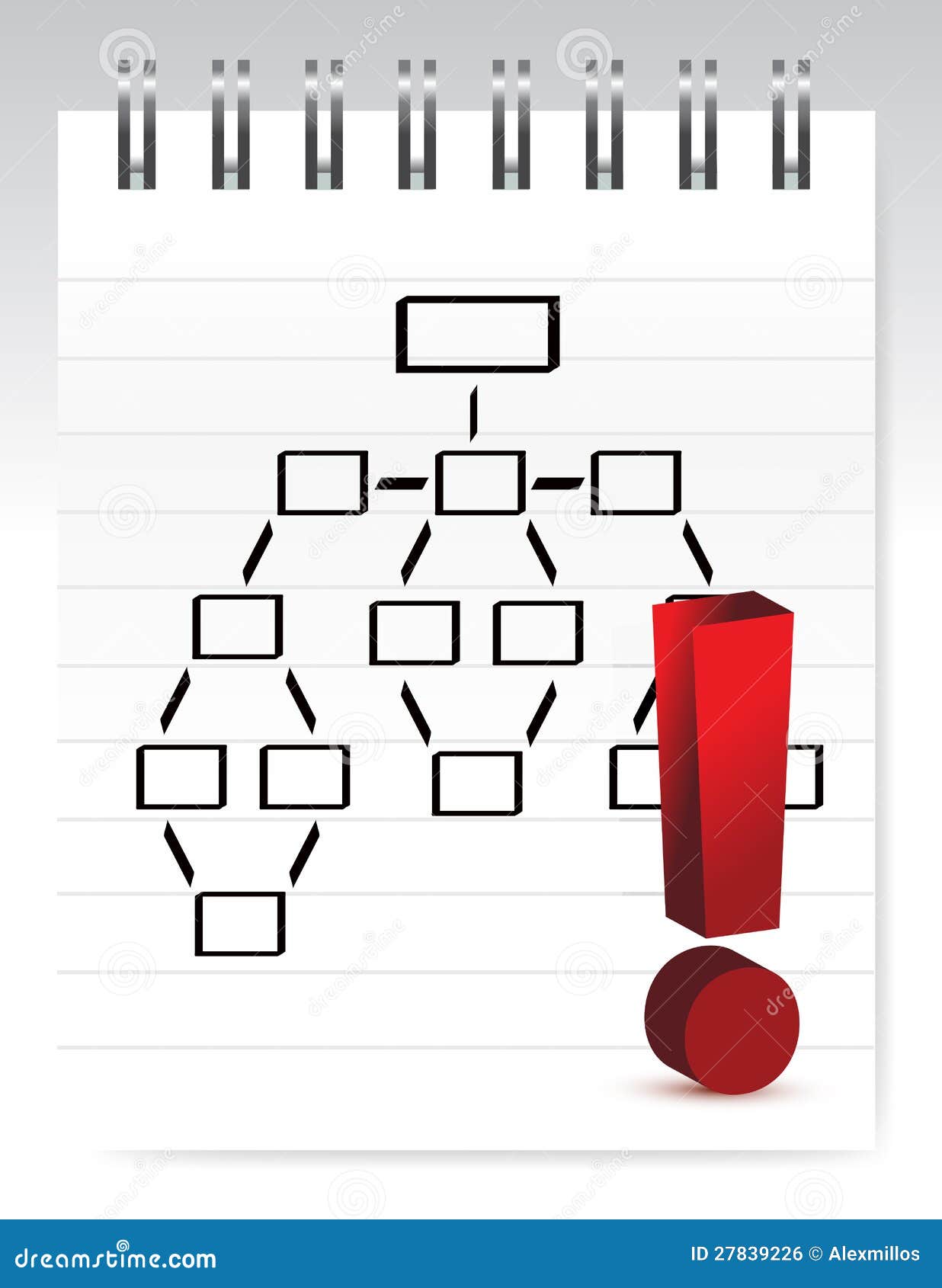 Notepad Diagram and Exclamation Stock Illustration - Illustration of ...