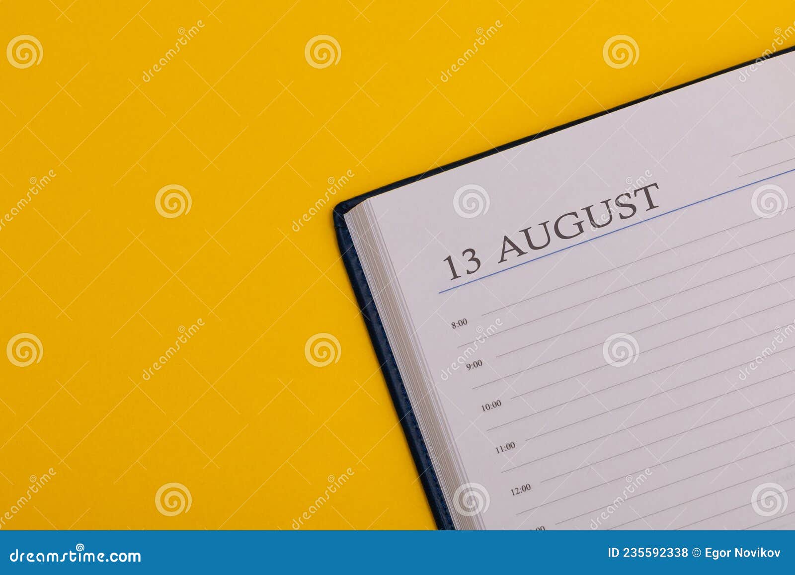 Notepad or Diary with the Exact Date on a Yellow Background. Calendar ...