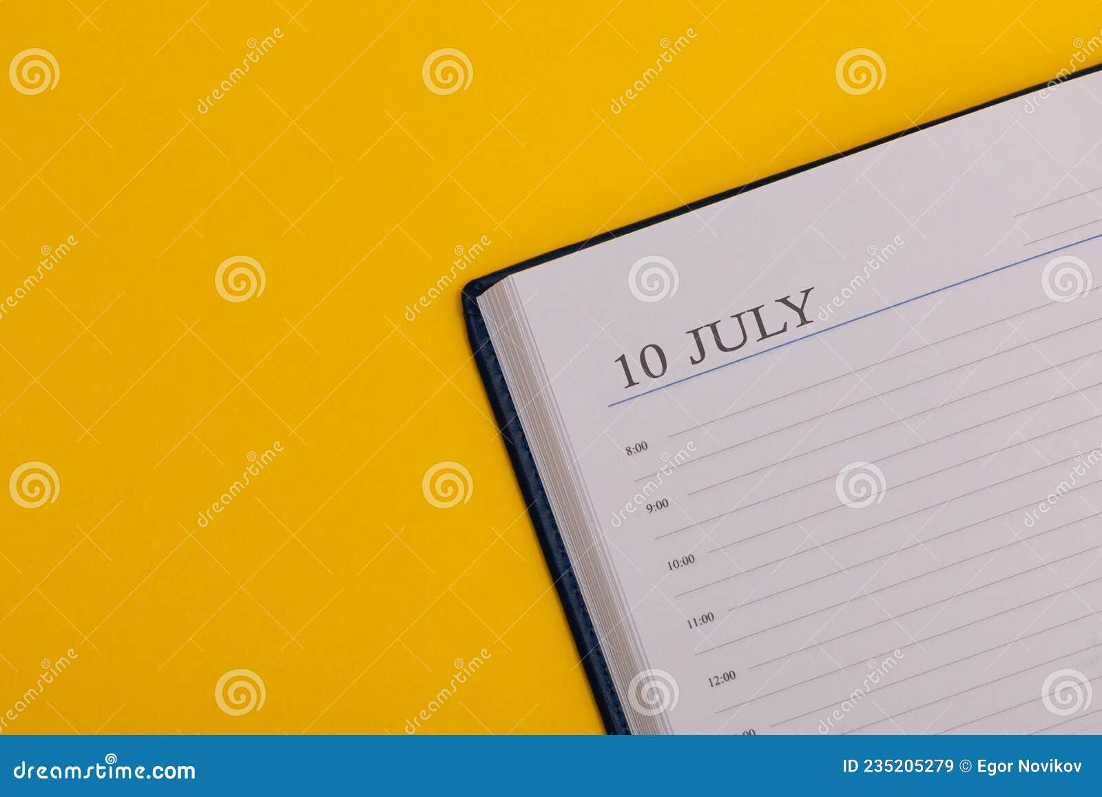 Notepad or Diary with the Exact Date on a Yellow Background. Calendar ...