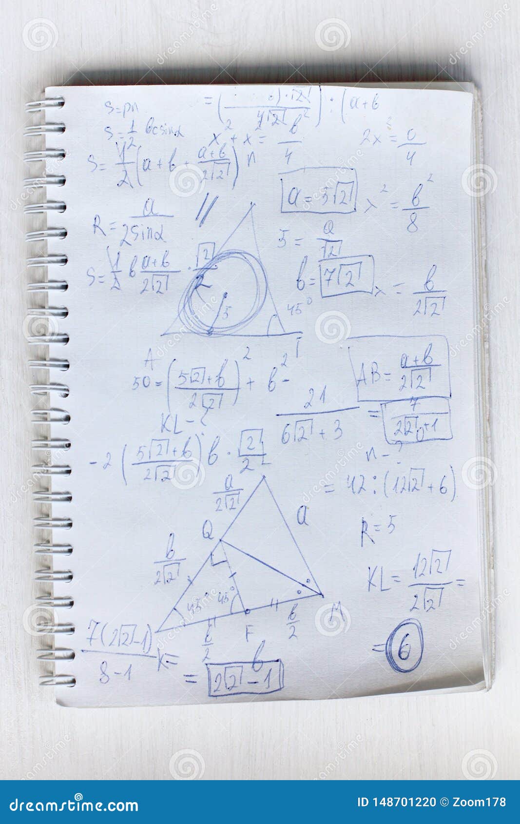 Work on Mathematics and Geometry Stock Photo - Image of background ...