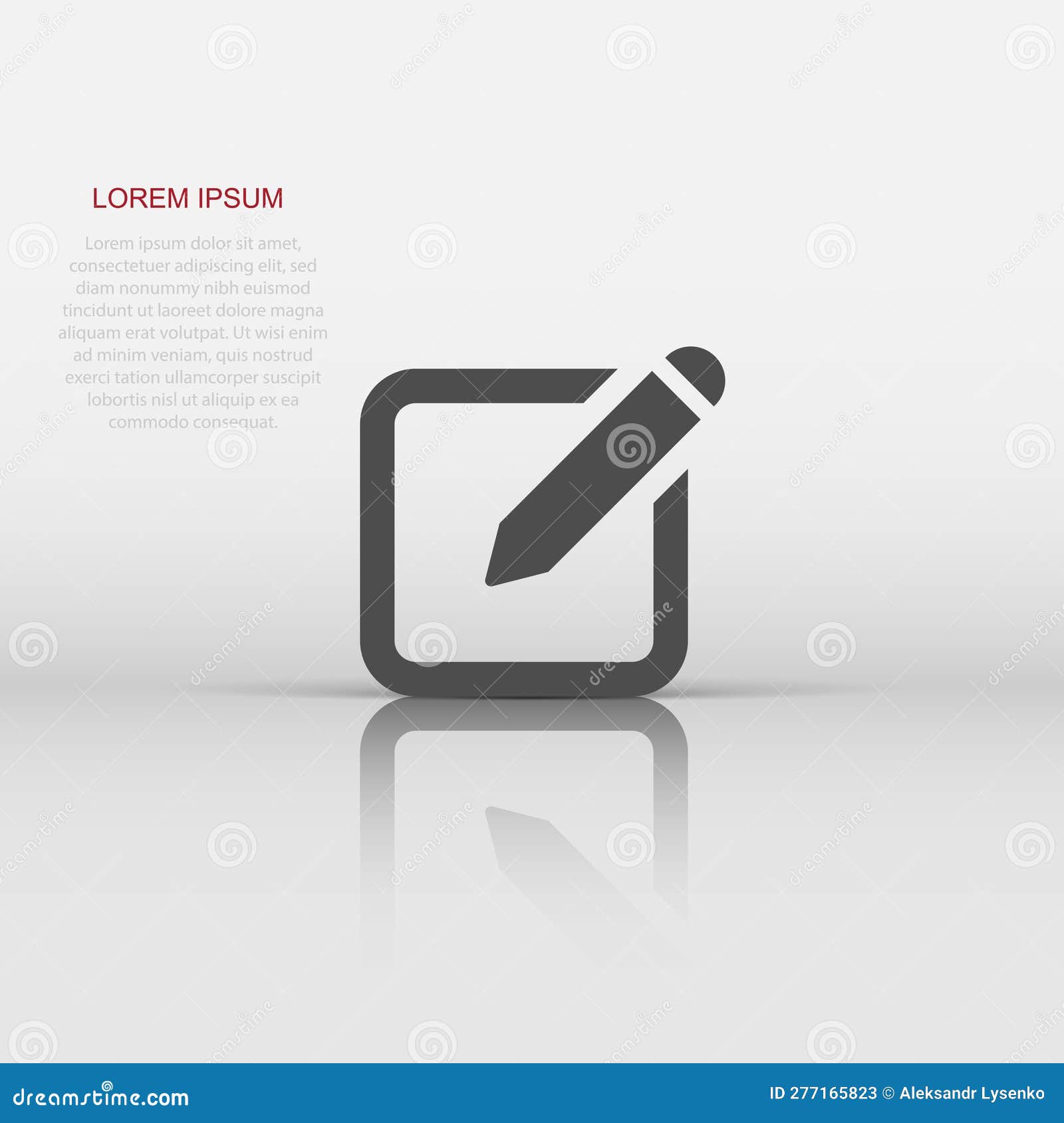 Notepad Edit Document with Pencil Icon. Vector Illustration Stock ...