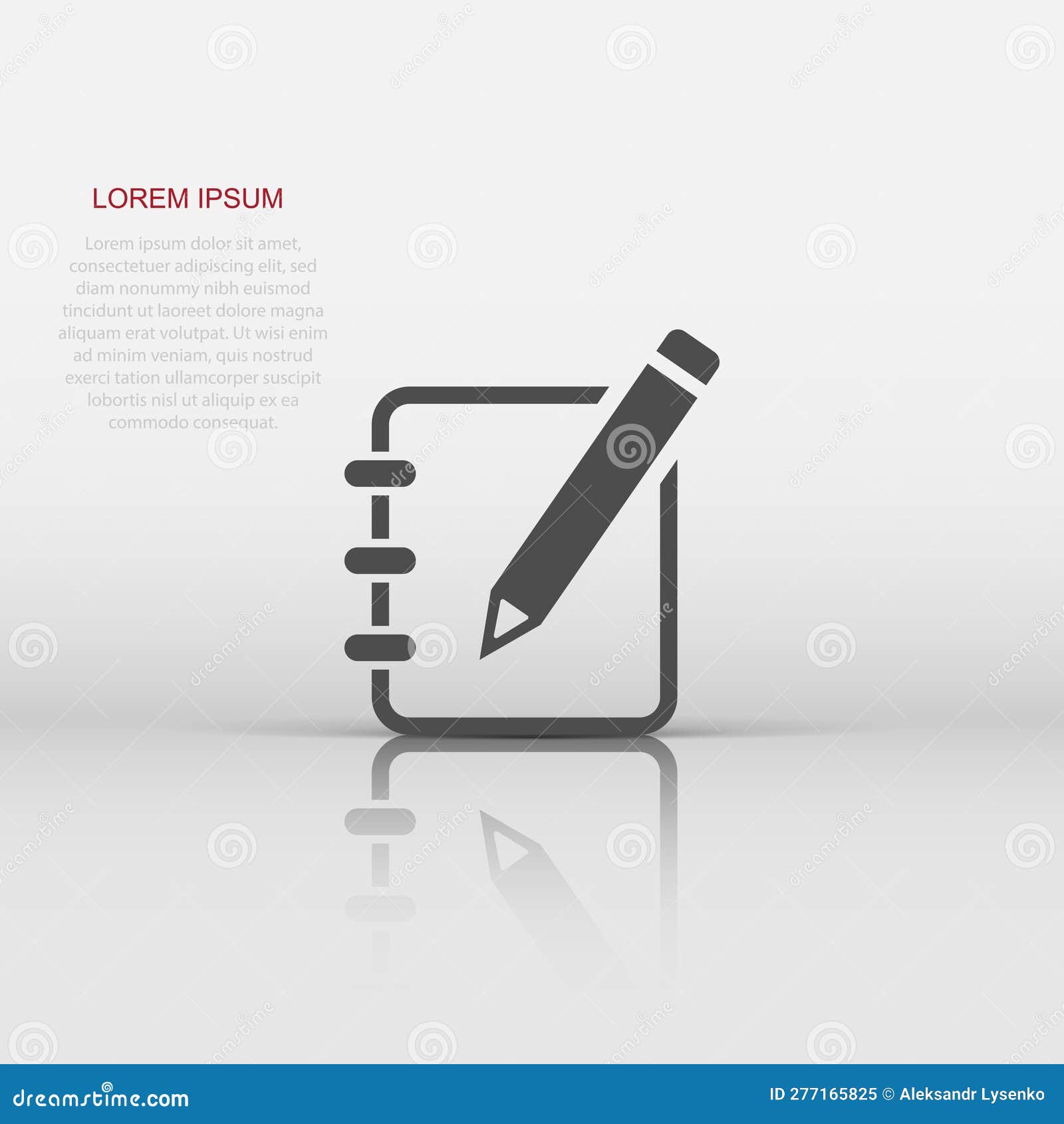 Notepad Edit Document with Pencil Icon. Vector Illustration Stock ...