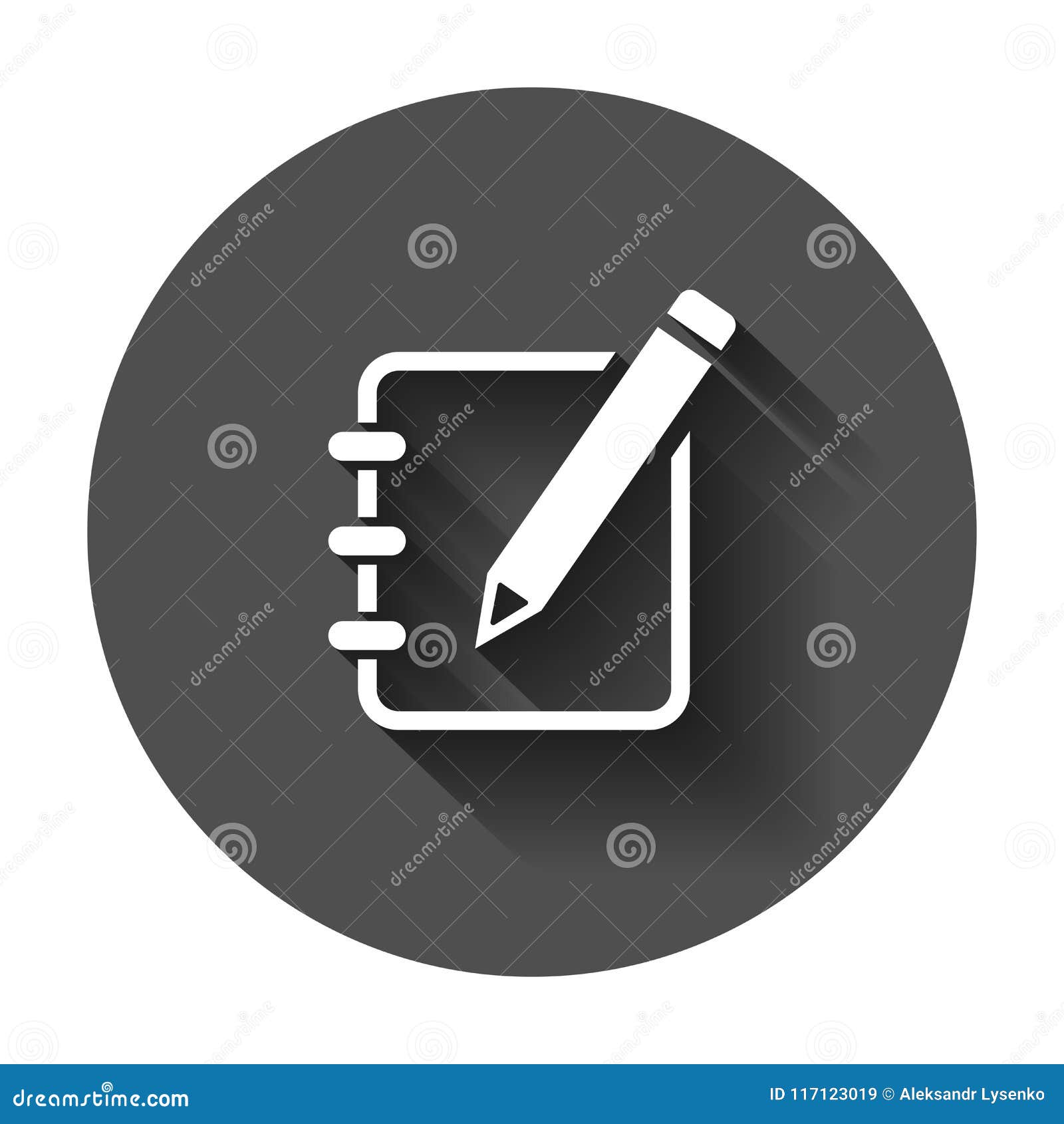 Notepad Edit Document with Pencil Icon. Vector Illustration with Stock ...
