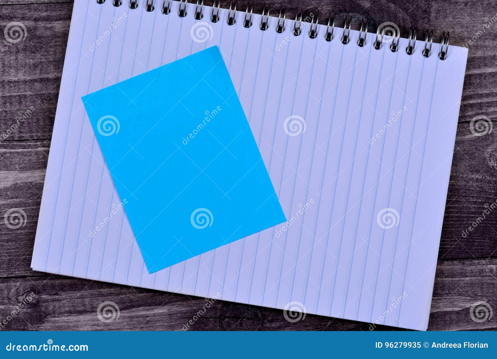 Notepad with Empty Notes on Table Stock Image - Image of message ...