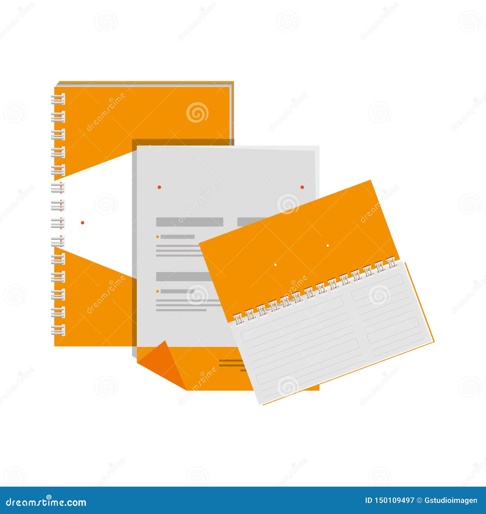 Notepad and Envelope with Company Emblem Print Stock Illustration ...