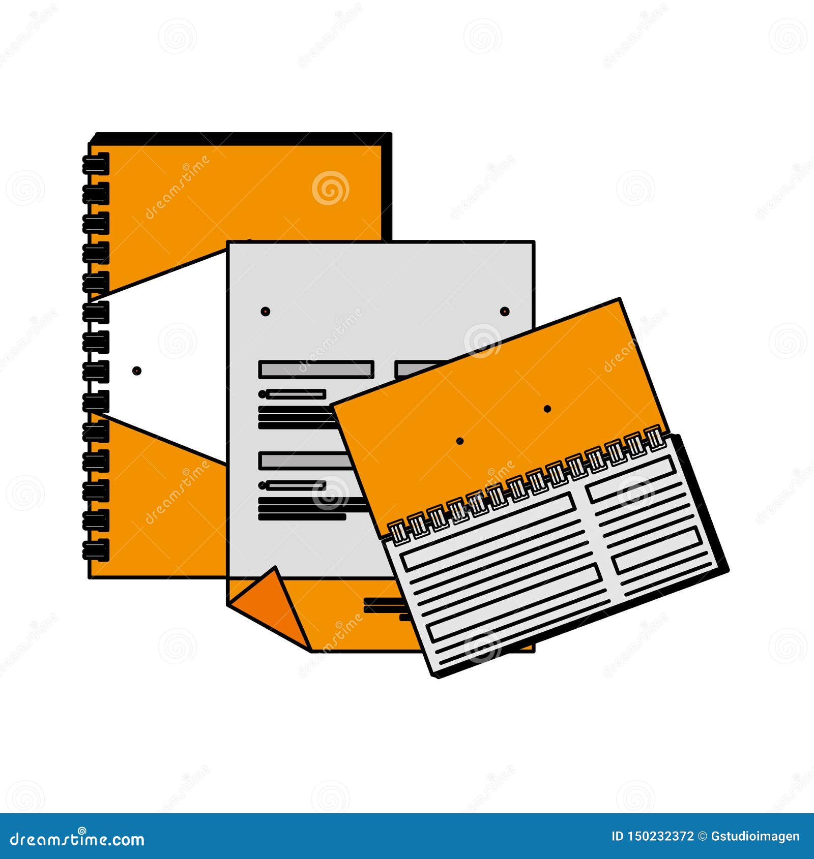 Notepad and Envelope with Company Emblem Print Stock Illustration ...