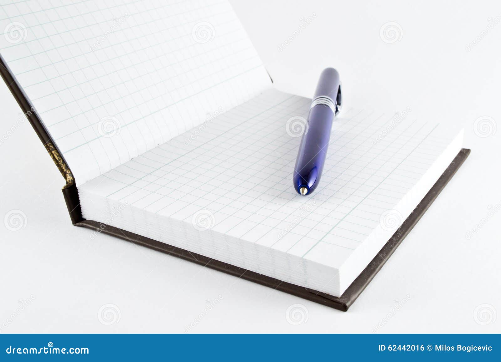 Notepad, the First Page and Ballpoint Pen Stock Photo - Image of ...