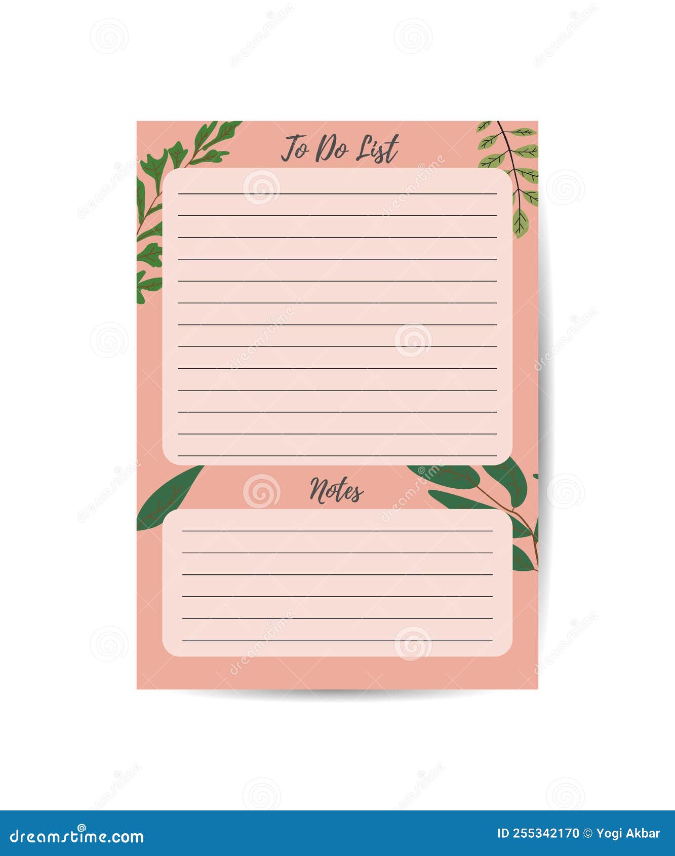 Notepad with Floral Touch. Office Stationery Notebook on Pink ...