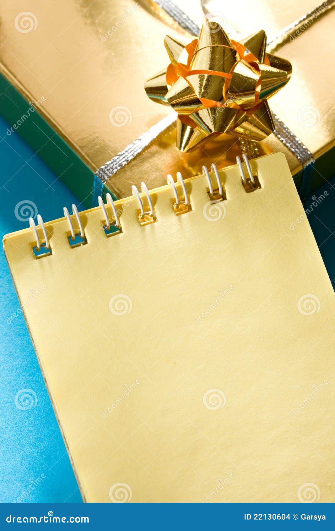 Notepad and gift box stock photo. Image of material, note - 22130604