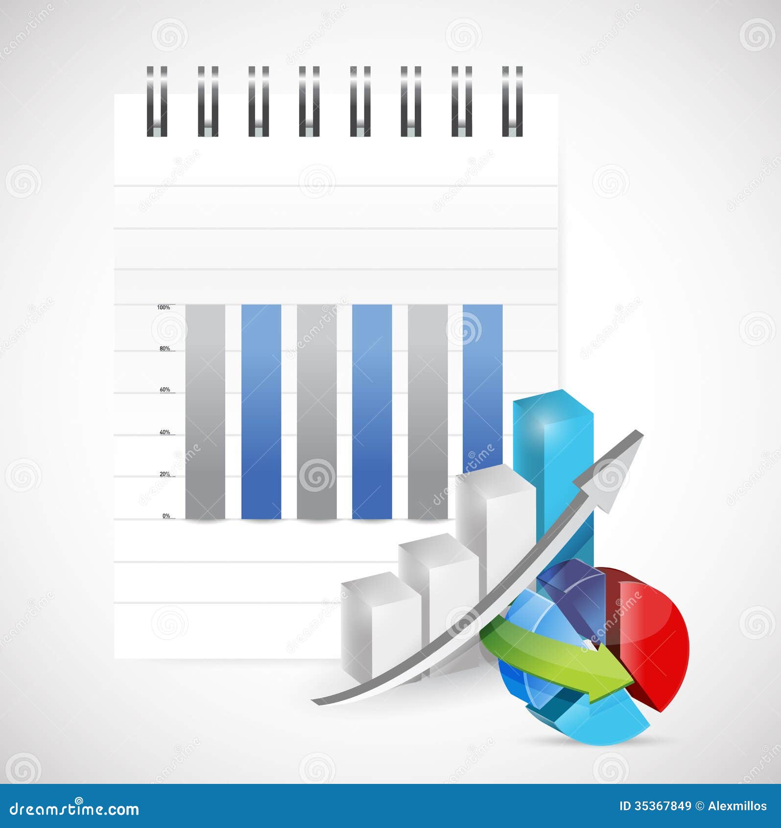 Notepad With Graph Stock Illustration | CartoonDealer.com #115539643