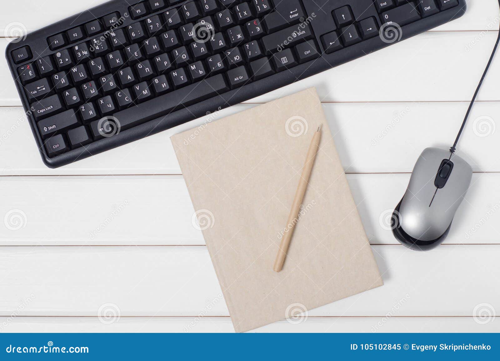 Notepad Handle Mouse Keyboard from Computer Stock Image - Image of ...