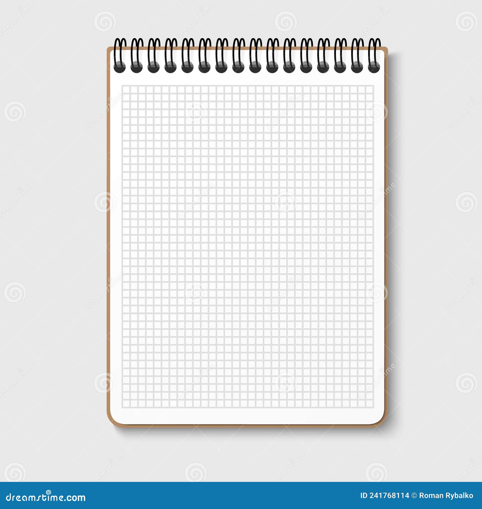 Notepad with a Horizontal Spring Spiral. Notebook with Checkered Sheet ...